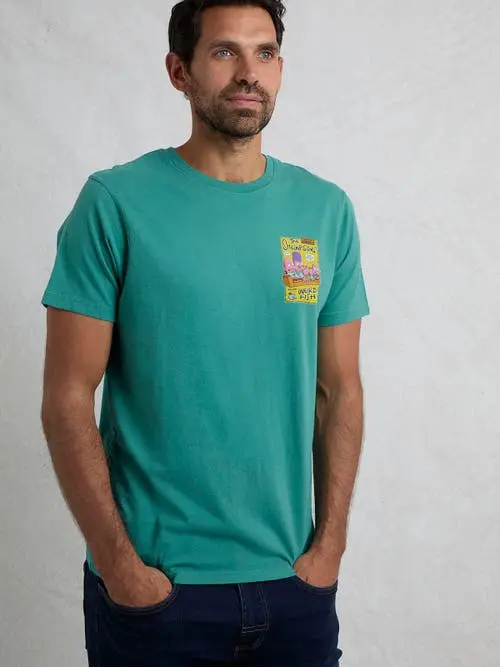 WEIRD FISH Shrimpsons Back Print Artist T-shirt - Viridis