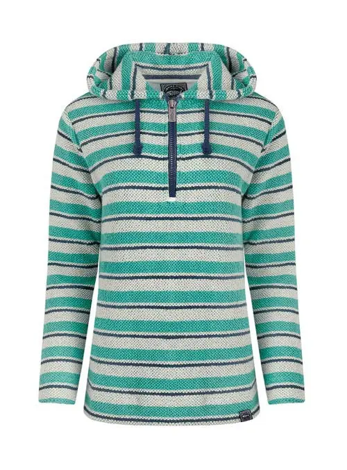 WEIRD FISH Ally 1/4 Zip Striped Hoodie