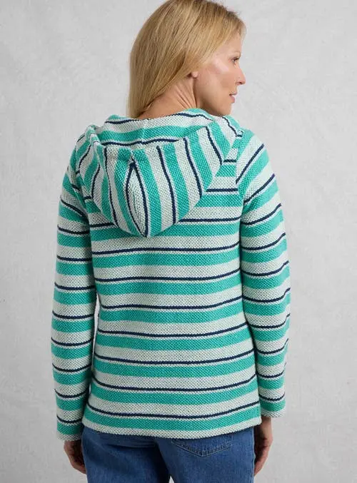 WEIRD FISH Ally 1/4 Zip Striped Hoodie