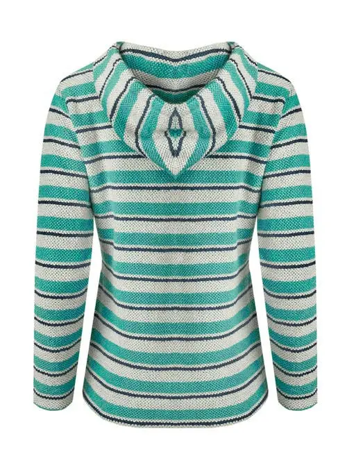 WEIRD FISH Ally 1/4 Zip Striped Hoodie
