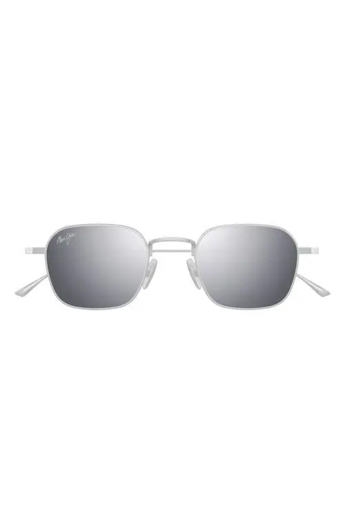 Maui Jim Mekala Classic 48mm Polarized Square Sunglasses - Silver