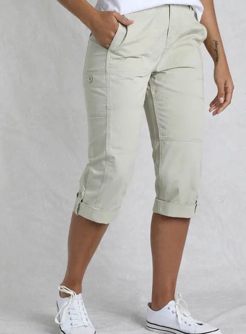 WEIRD FISH Salena 3/4 Length Trousers - Oyster