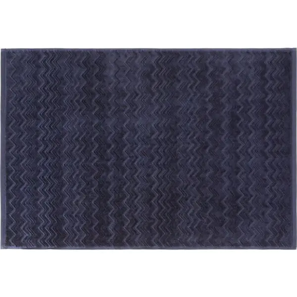 Missoni Chalk 60x90 Cm Cotton Zigzag Bath Mat - Blue