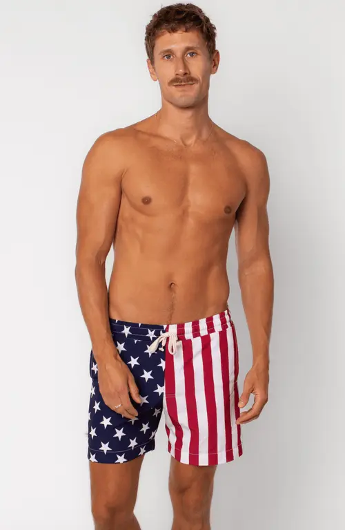 LEISURE LAB Stars And Stripes Swim Trunks