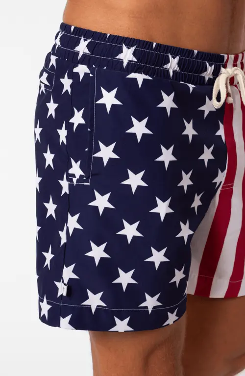LEISURE LAB Stars And Stripes Swim Trunks