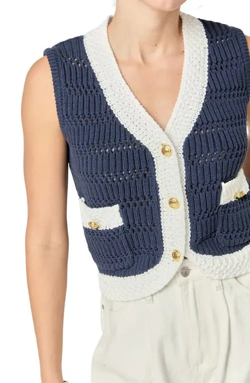 English Factory Cropped Sweater Vest
