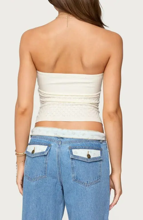 EDIKTED Cutout Strapless Knit Top