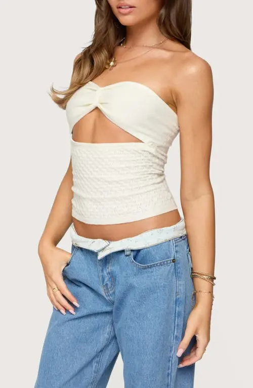 EDIKTED Cutout Strapless Knit Top