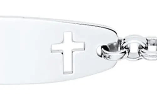 MIGNONETTE Cutout Identity Tag Sterling Silver Bracelet - Silver/cross