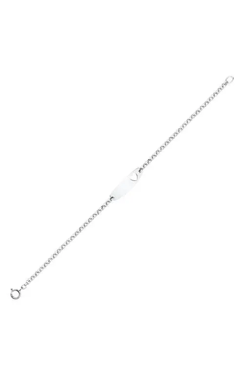 MIGNONETTE Cutout Identity Tag Sterling Silver Bracelet - Silver/heart