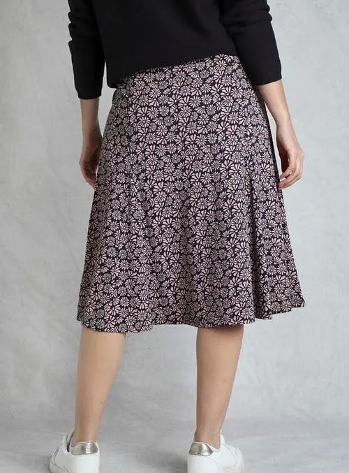 WEIRD FISH Printed Jersey Midi Skirt - Tea Rose