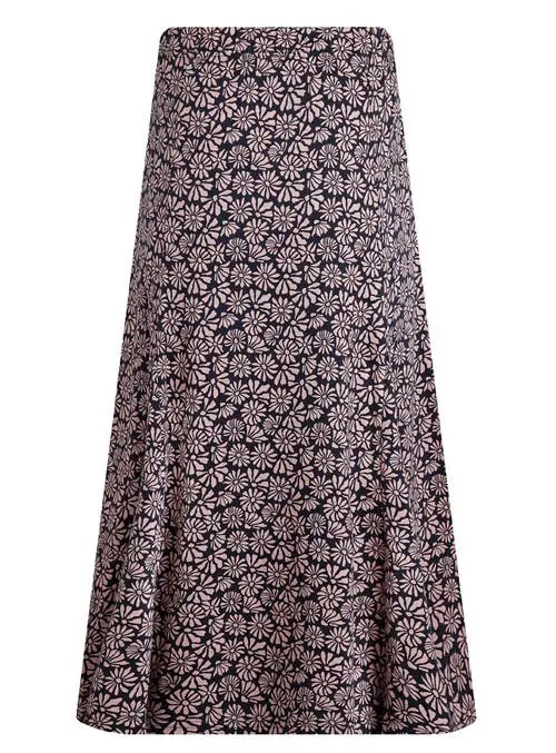 WEIRD FISH Printed Jersey Midi Skirt - Tea Rose