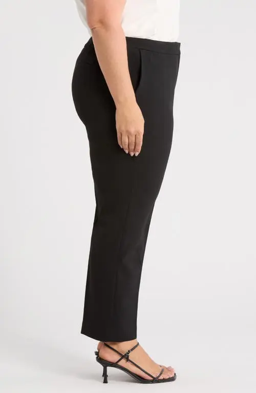 KASPER Elastic Back Trousers - Black