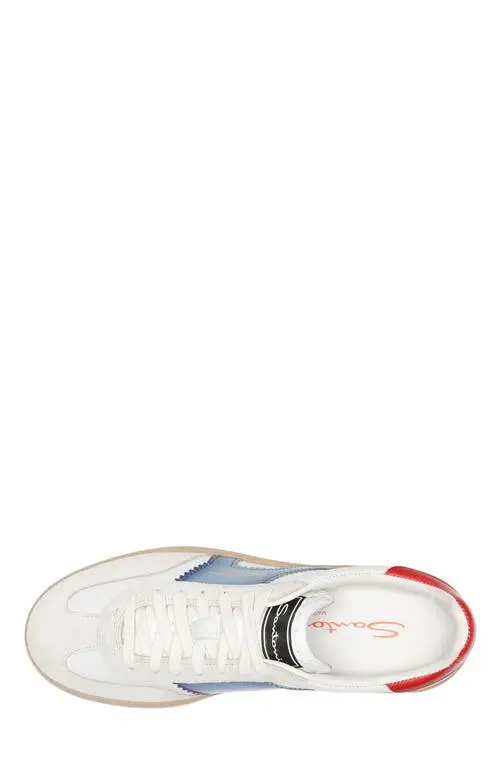 Santoni Leather And Suede Dbs Oly Low-top Sneakers - White/ Blue