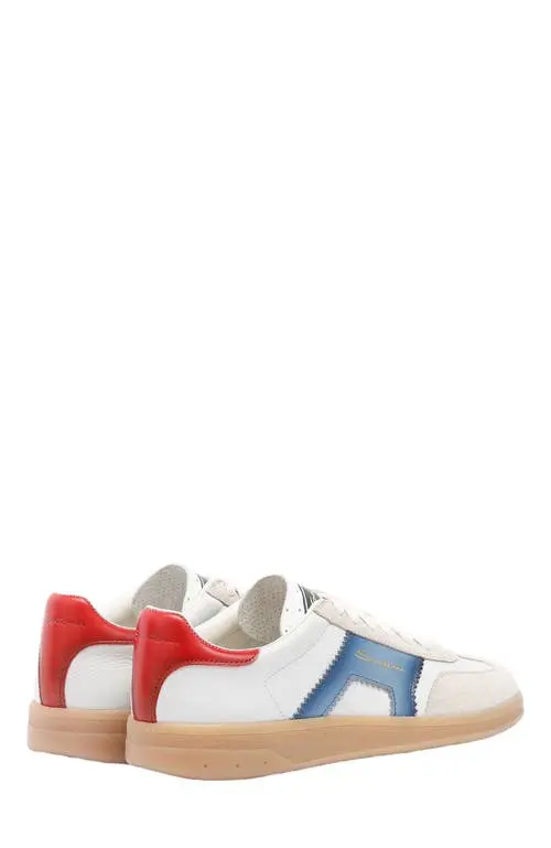 Santoni Leather And Suede Dbs Oly Low-top Sneakers - White/ Blue