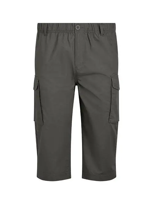 WEIRD FISH Summersville 3/4 Length Cargo Trousers - Dark Grey