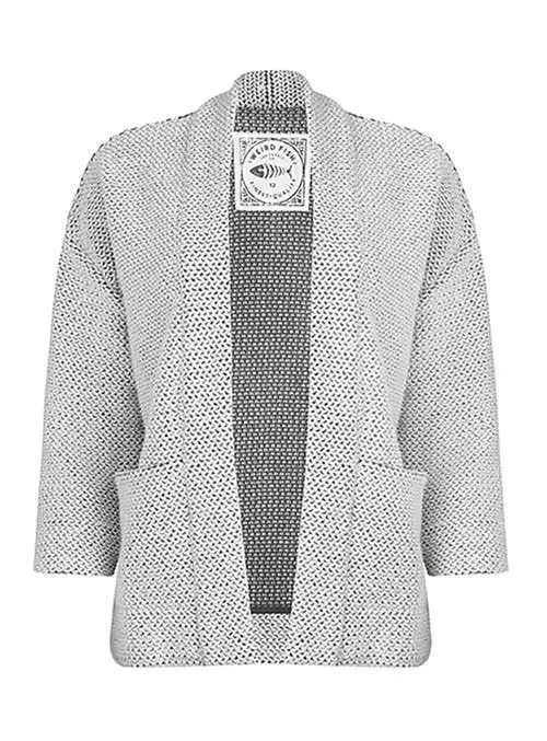 WEIRD FISH Cropped Macaroni Cardigan - Ecru