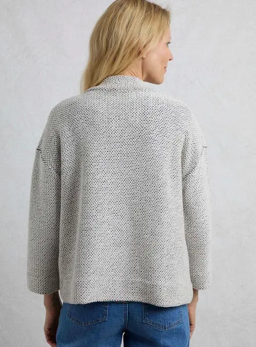 WEIRD FISH Cropped Macaroni Cardigan - Ecru