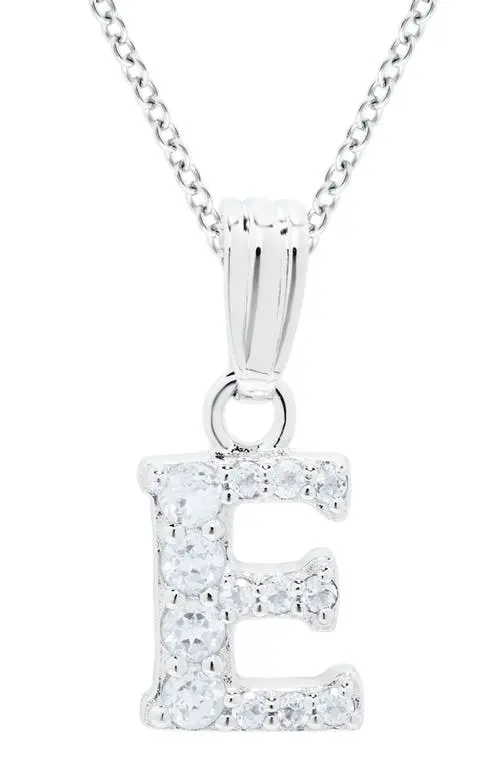 MIGNONETTE White Topaz Pavé Initial Pendant Necklace - Silver - E