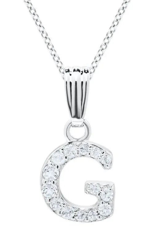 MIGNONETTE White Topaz Pavé Initial Pendant Necklace - Silver - G