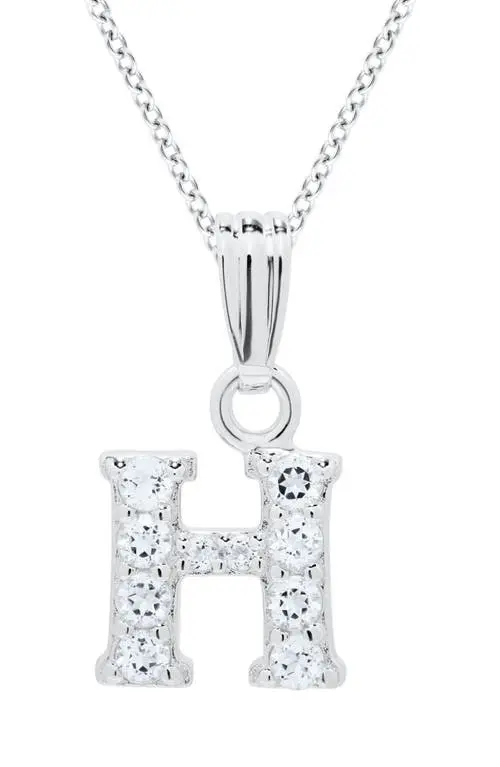 MIGNONETTE White Topaz Pavé Initial Pendant Necklace - Silver - H