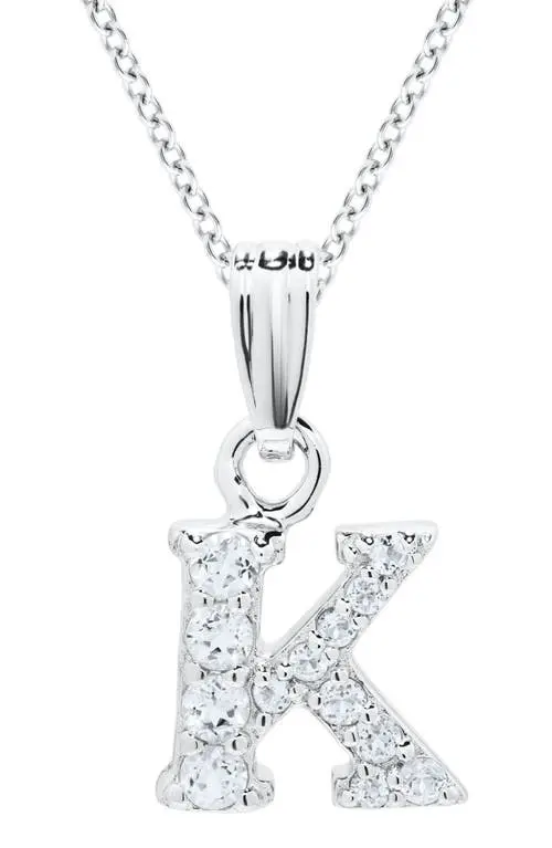 MIGNONETTE White Topaz Pavé Initial Pendant Necklace - Silver - K