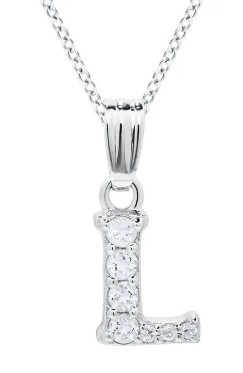 MIGNONETTE White Topaz Pavé Initial Pendant Necklace - Silver - L