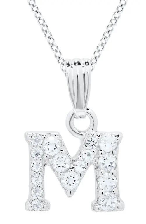 MIGNONETTE White Topaz Pavé Initial Pendant Necklace - Silver - M