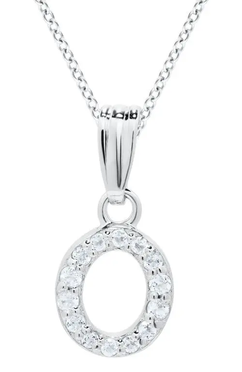 MIGNONETTE White Topaz Pavé Initial Pendant Necklace - Silver - O