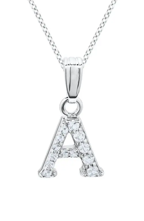 MIGNONETTE White Topaz Pavé Initial Pendant Necklace - Silver