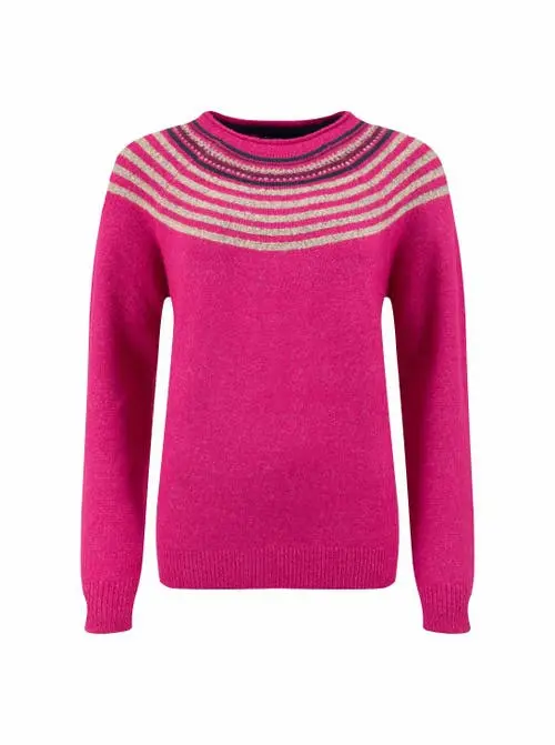 WEIRD FISH Sinatra Patterned Knit Sweater - Gerbera