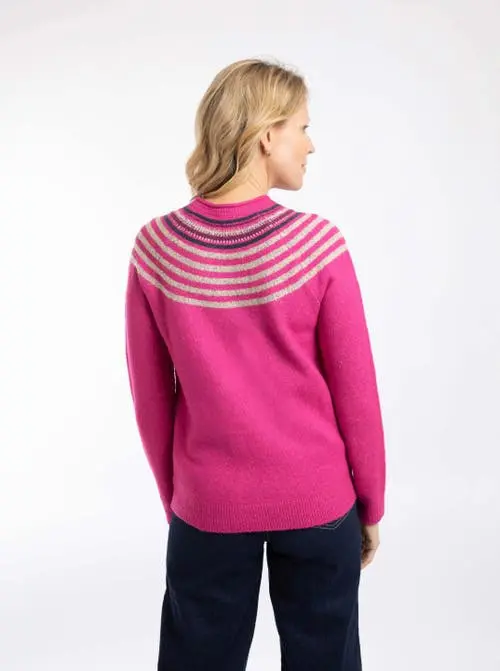 WEIRD FISH Sinatra Patterned Knit Sweater - Gerbera