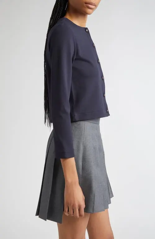 Thom Browne Crewneck Cardigan With Anchor Embossed Buttons
