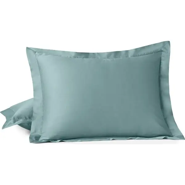 COYUCHI Cloud Soft Organic Cotton Sateen Sham - Pacific Blue