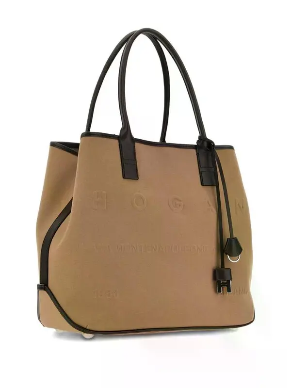 Hogan Medium Script Tote Bag - Neutrals