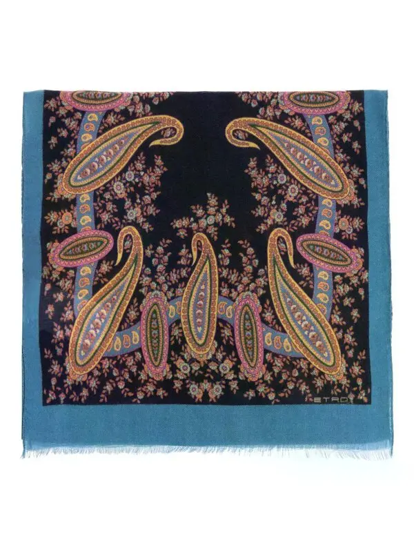 Etro Paisley-pattern Scarf - Black