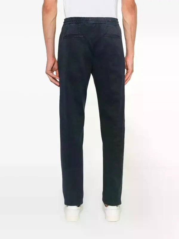 Kiton Pleated Trousers With Frayed Hems - Blue