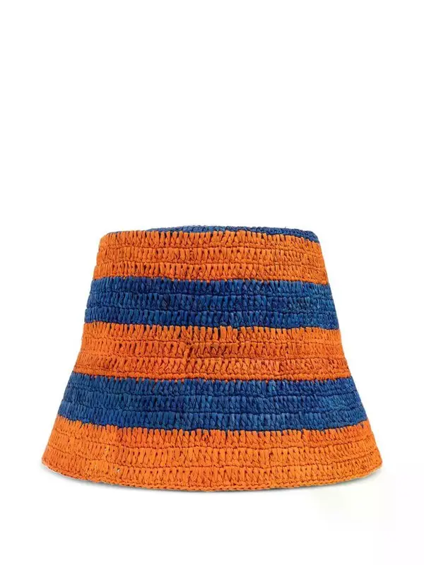 Etro Striped Raffia Bucket Hat - Blue