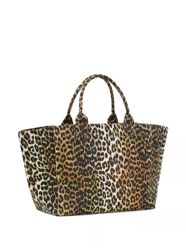 GANNI Leopard-print Xxl Tote Bag - Neutrals