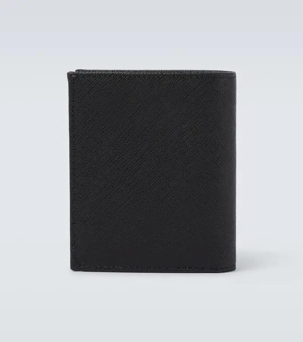 Prada Logo Saffiano Leather Wallet - Black