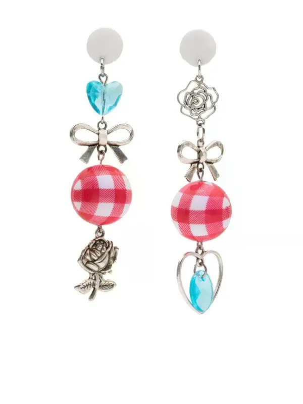AMIR SLAMA Bow Heart-motif Drop Earrings - Multicolour
