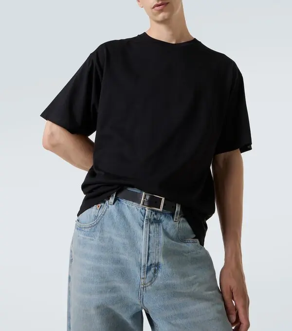 Saint Laurent Cotton-blend T-shirt - Black
