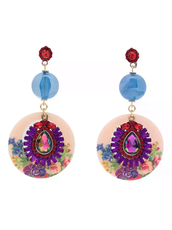 AMIR SLAMA Crystal-embellished Drop Earrings - Multicolour