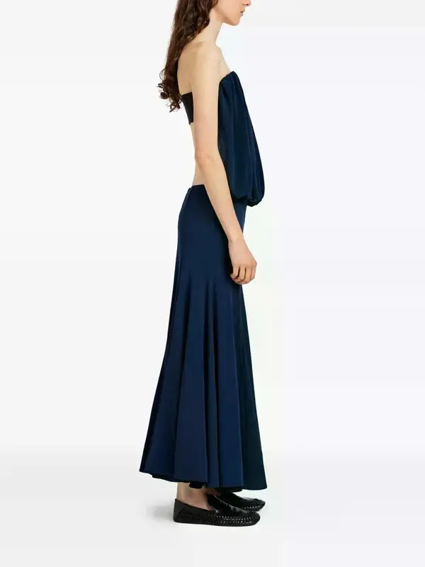 proenza schouler strapless blue dress Proenza Schouler Odette Strapless Silk-Blend Cocktail Dress