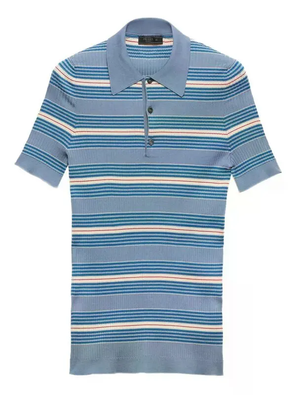 Prada Ribbed Cotton Polo Shirt