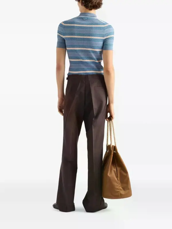 Prada Ribbed Cotton Polo Shirt