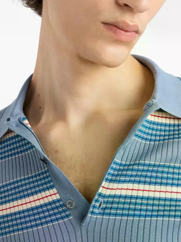Prada Ribbed Cotton Polo Shirt