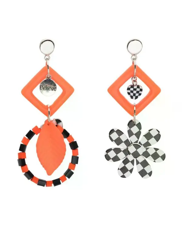 AMIR SLAMA Charm-appliqué Drop Earrings - Orange