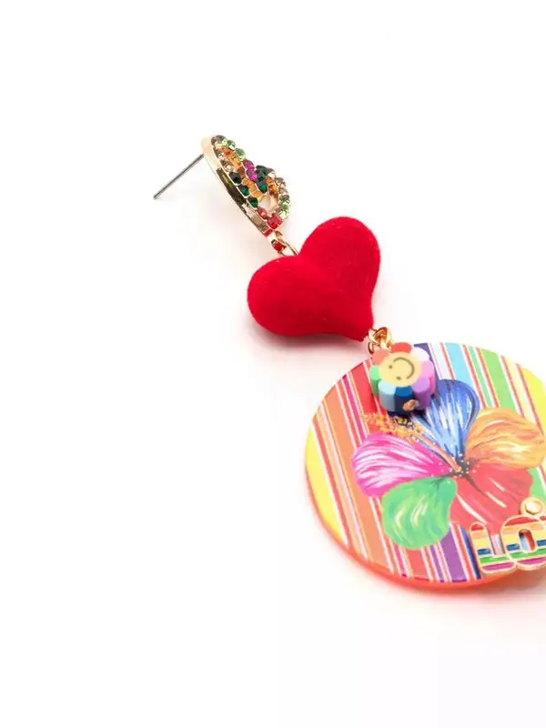 AMIR SLAMA Floral-print Drop Earrings