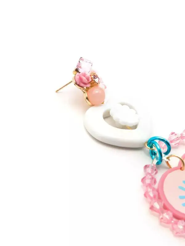 AMIR SLAMA Heart-charm Eye-motif Drop Earrings